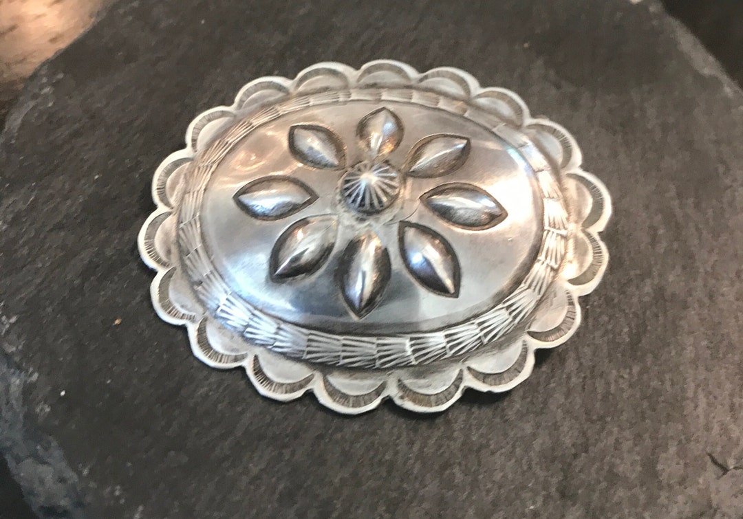 Sterling Concho Pin Native American Fred Harvey Era-rare Design - Etsy