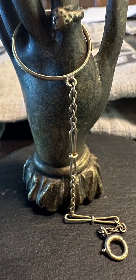 14k solid gold finger ring with hanging chain, ring s… - Gem