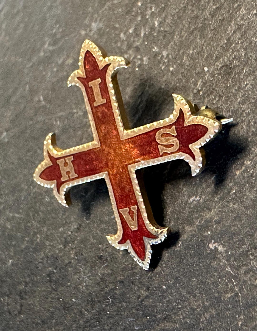 Gold Mini Cross Brooch-gorgeous Early 20th Ct. Enameled IHS 10k - Etsy