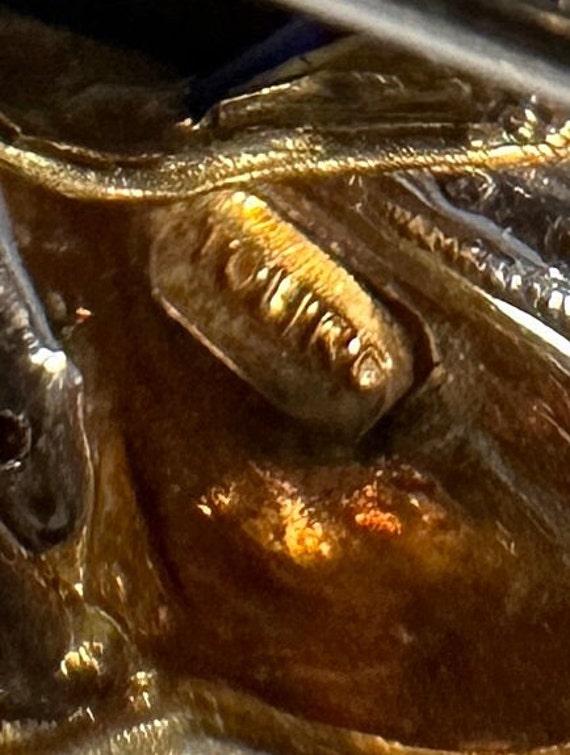 18K sculpted Deep blue enamel and Diamonds Mid Centur… - Gem