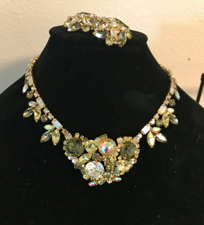 A Mid Ct Glamour Set Hobe-dazzling Vintage Glass Jeweled - Etsy