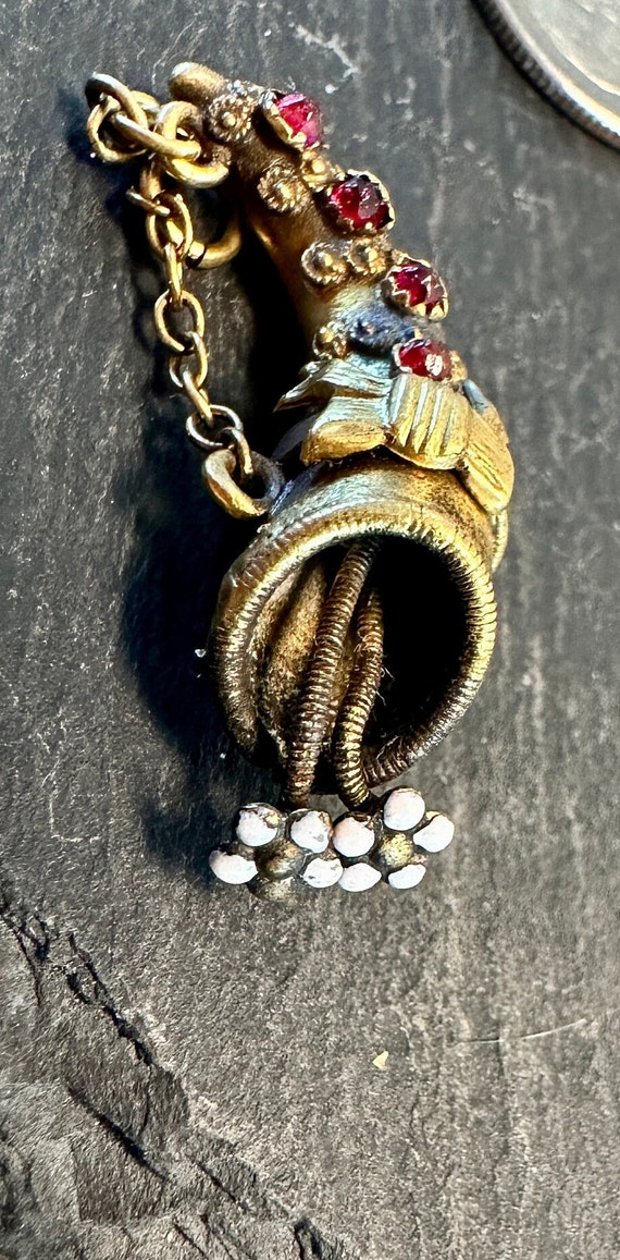 Rare Cornucopia Victorian charm-jeweled, enameled, lo… - Gem