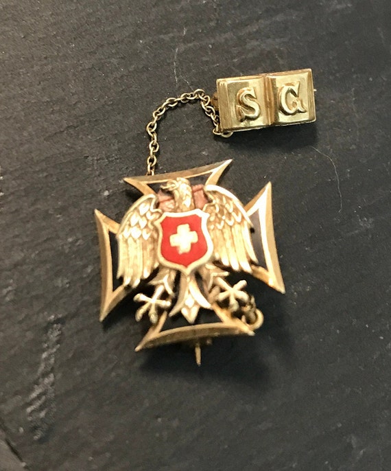 14k(585) Masonic order of the Eagle fraternal pin?-fi… - Gem