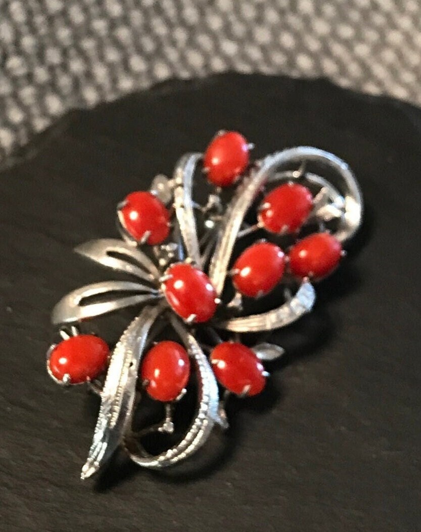 Japanese Coal Silverpl. Hand Wrought Large Mid Century Brooch-versatile ...