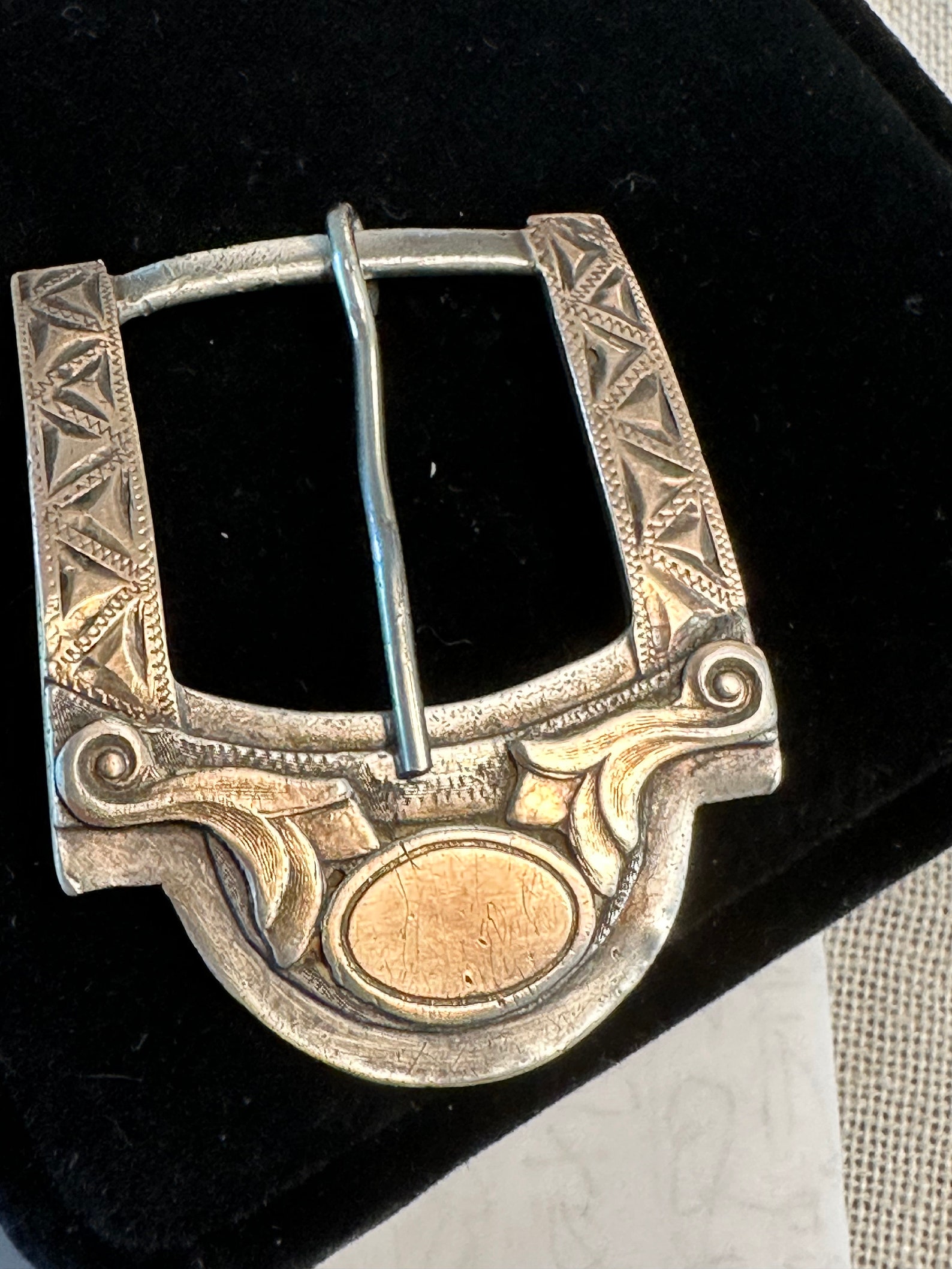 Sterling and Gold Vintage Hand Fabricated and Engraved Western Ranger ...