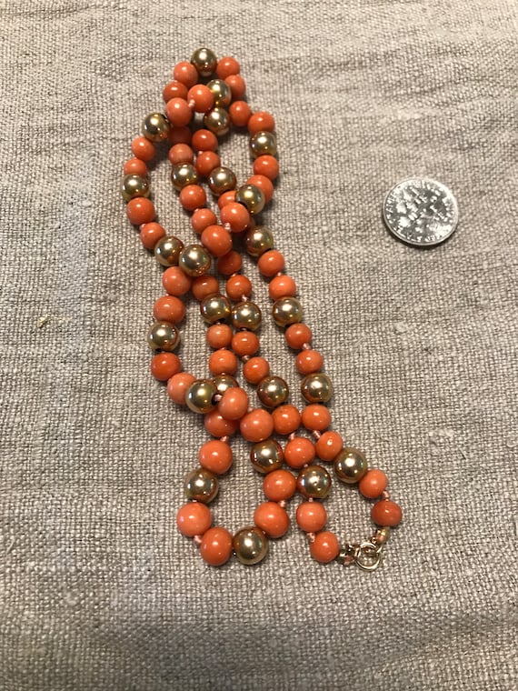 Antique Salmon Coral and Old Cut Diamond "Shell" Conv… - Gem