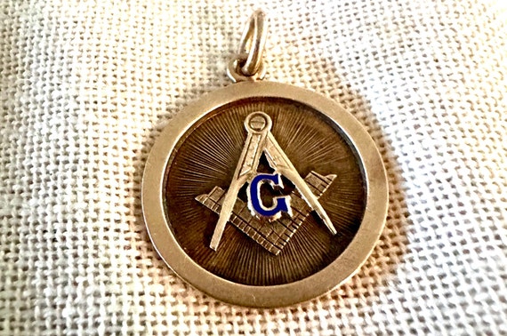 14k Masonic Freemason fob 1925-gift from Beverly Hill… - Gem
