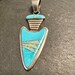 Sterling Turquoise Arrow Head Pendant Inlaid With Flashes of Fiery ...