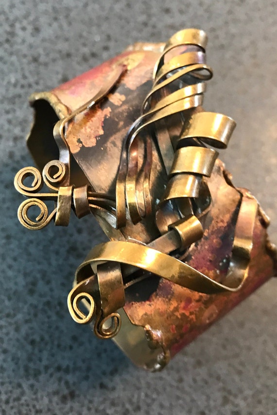 A unique hand wrought, brutalist, copper/brass, vinta… - Gem