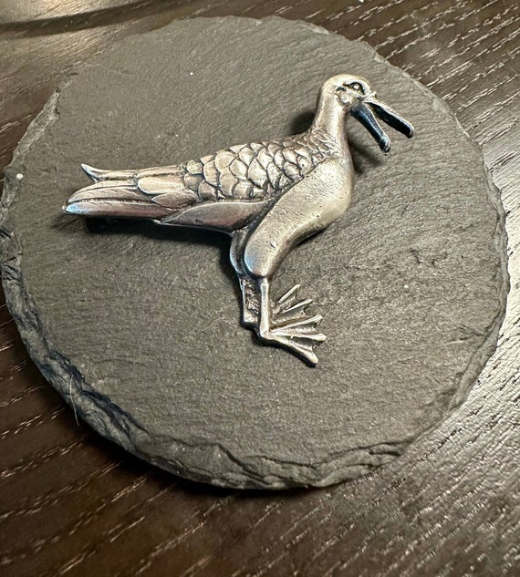 Sterling Artist made Seagull brooch with personality-… - Gem
