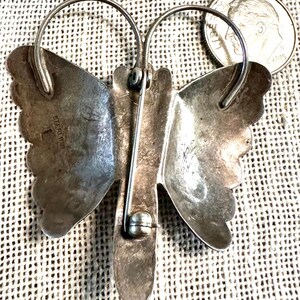 Navajo Vintage Butterfly Pin With a Gorgeous Rare Fiery Opal Sawtooth ...