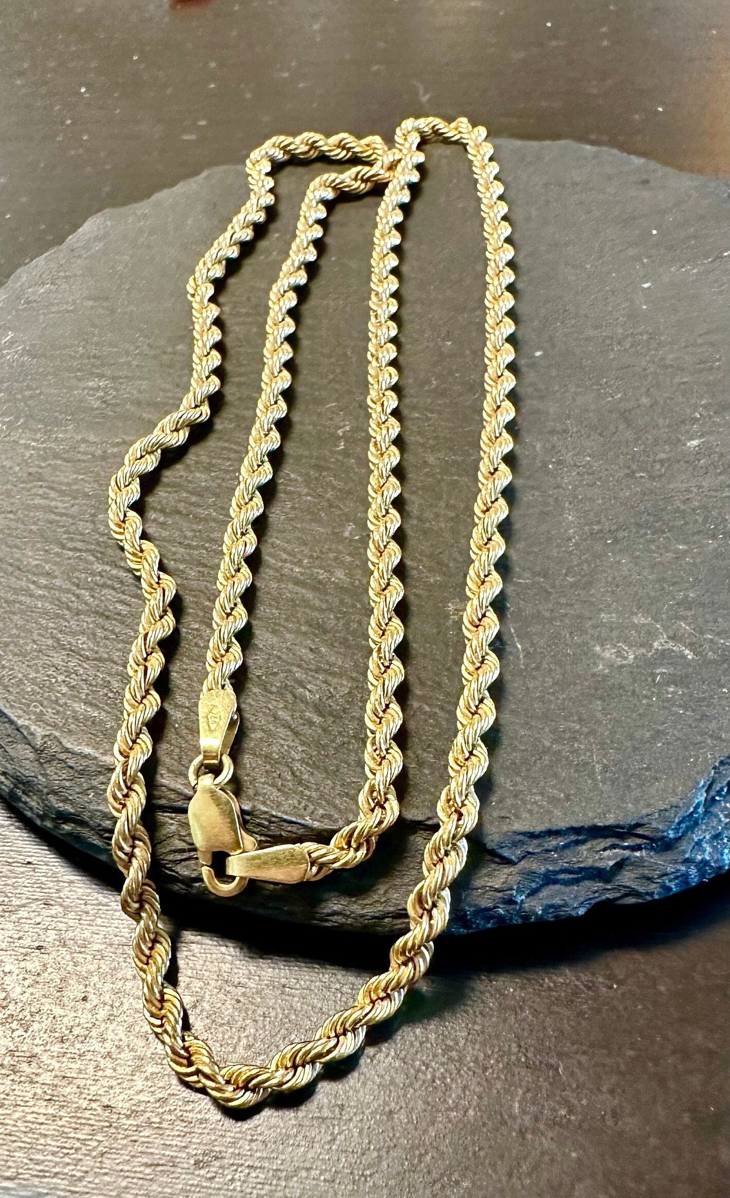 Italian 18k Vintage Twisted Rope Chain, 2.5mm-17.5 - Etsy