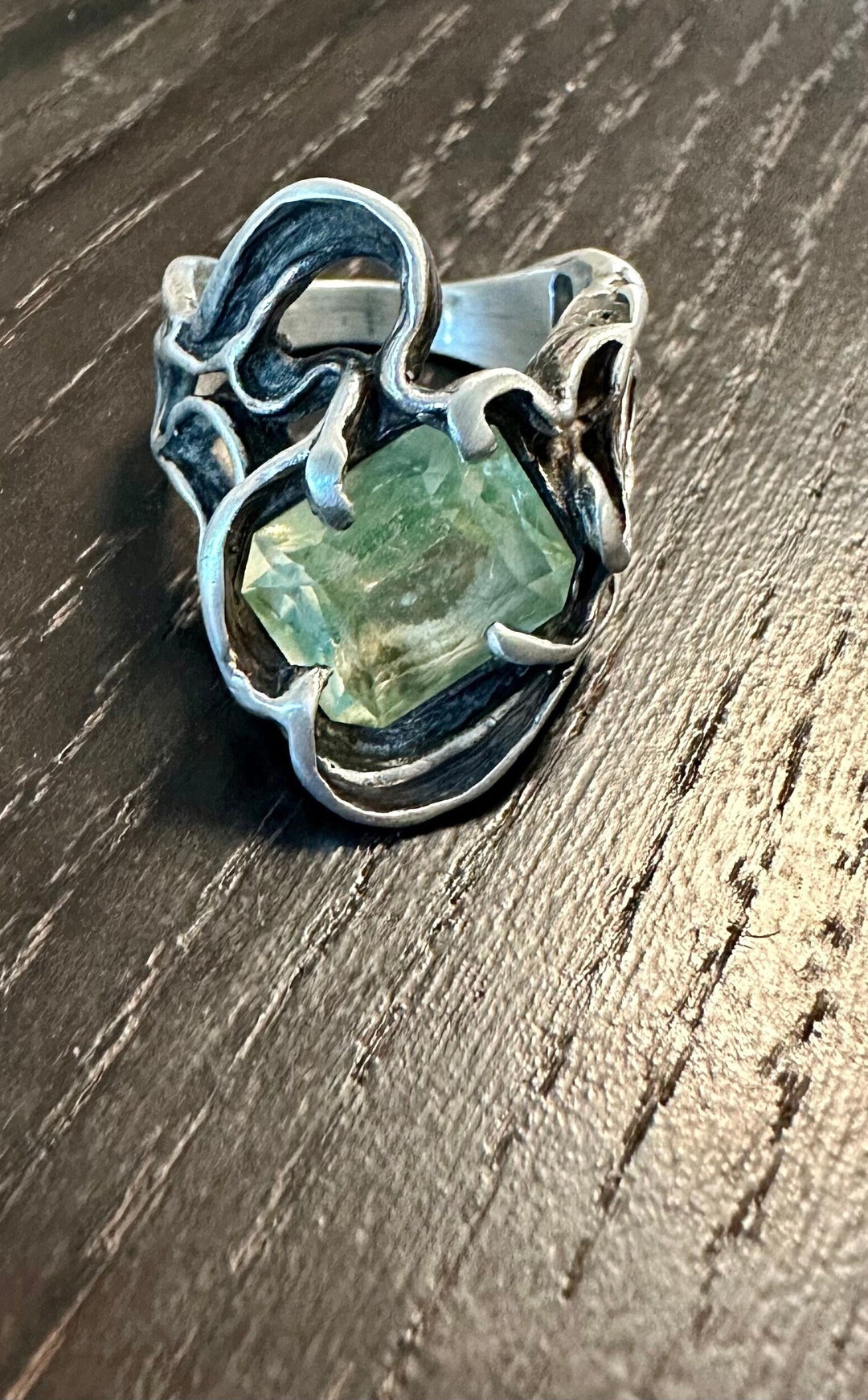 Sterling Ring- Light Yellow Spinel Lost Wax Casting-studio Artist Hand ...