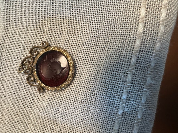 Victorian Intaglio GoldF. Fob-Warrior intaglio - Gem
