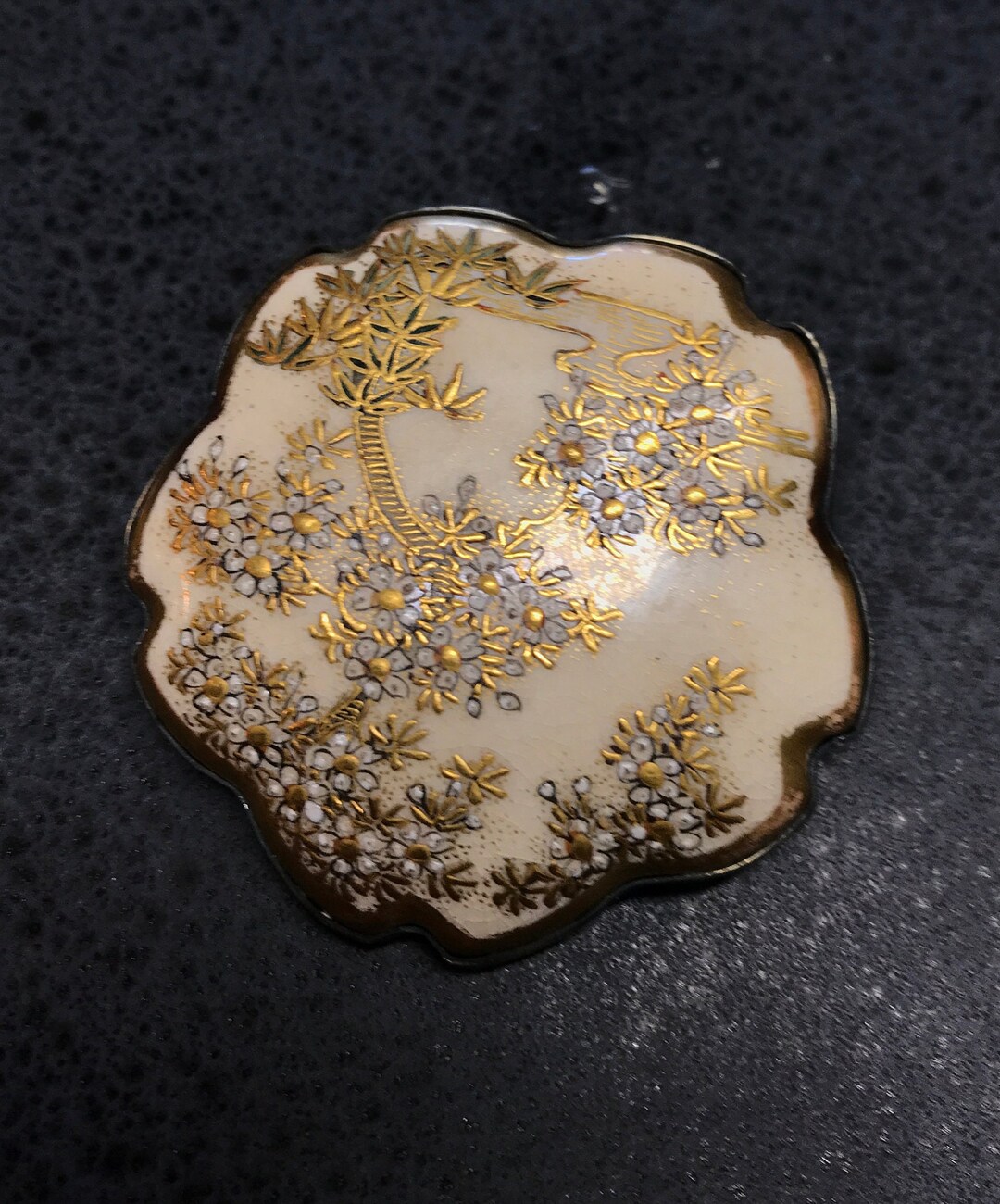 Antique Large Nature Scene Floral Satsuma Brooch-lots Gold Detailing - Etsy
