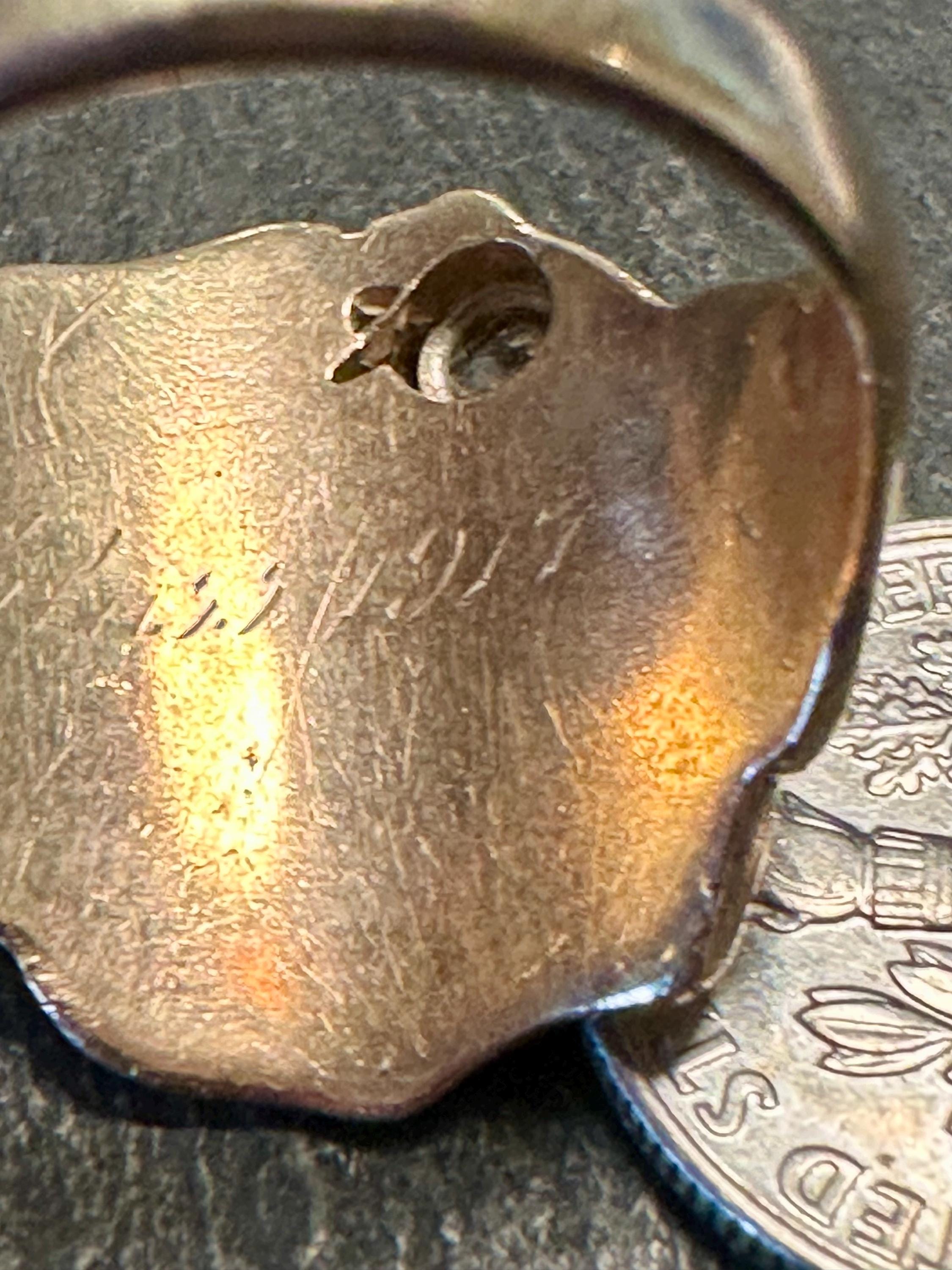 14k Signet Ring Rare Griffin Grasping a Diamond With His Mouth Dated ...