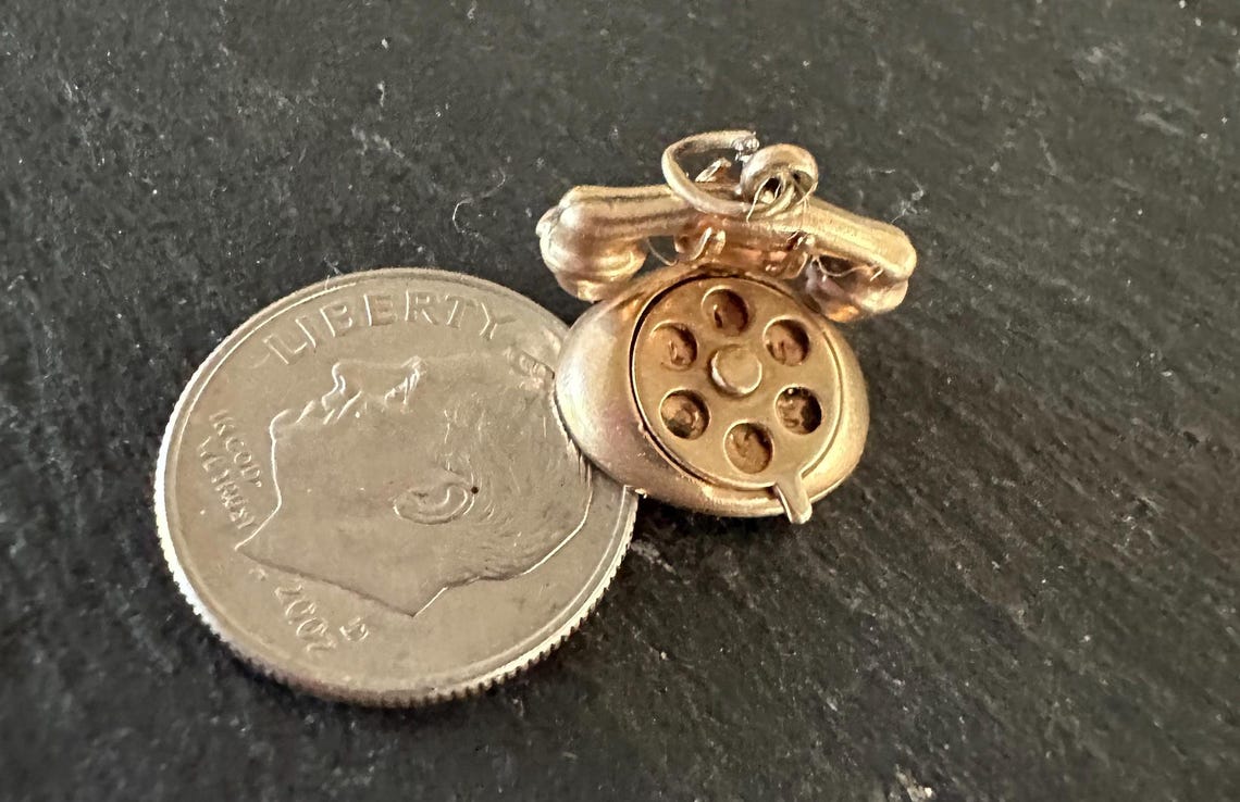 10k Charm-realistic Moveable Rotary Antique Telephone - Etsy