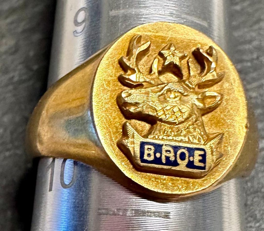 10k Elks Ring Vintage-fraternal Symbol of Benevolence Size 9 1/2 - Etsy