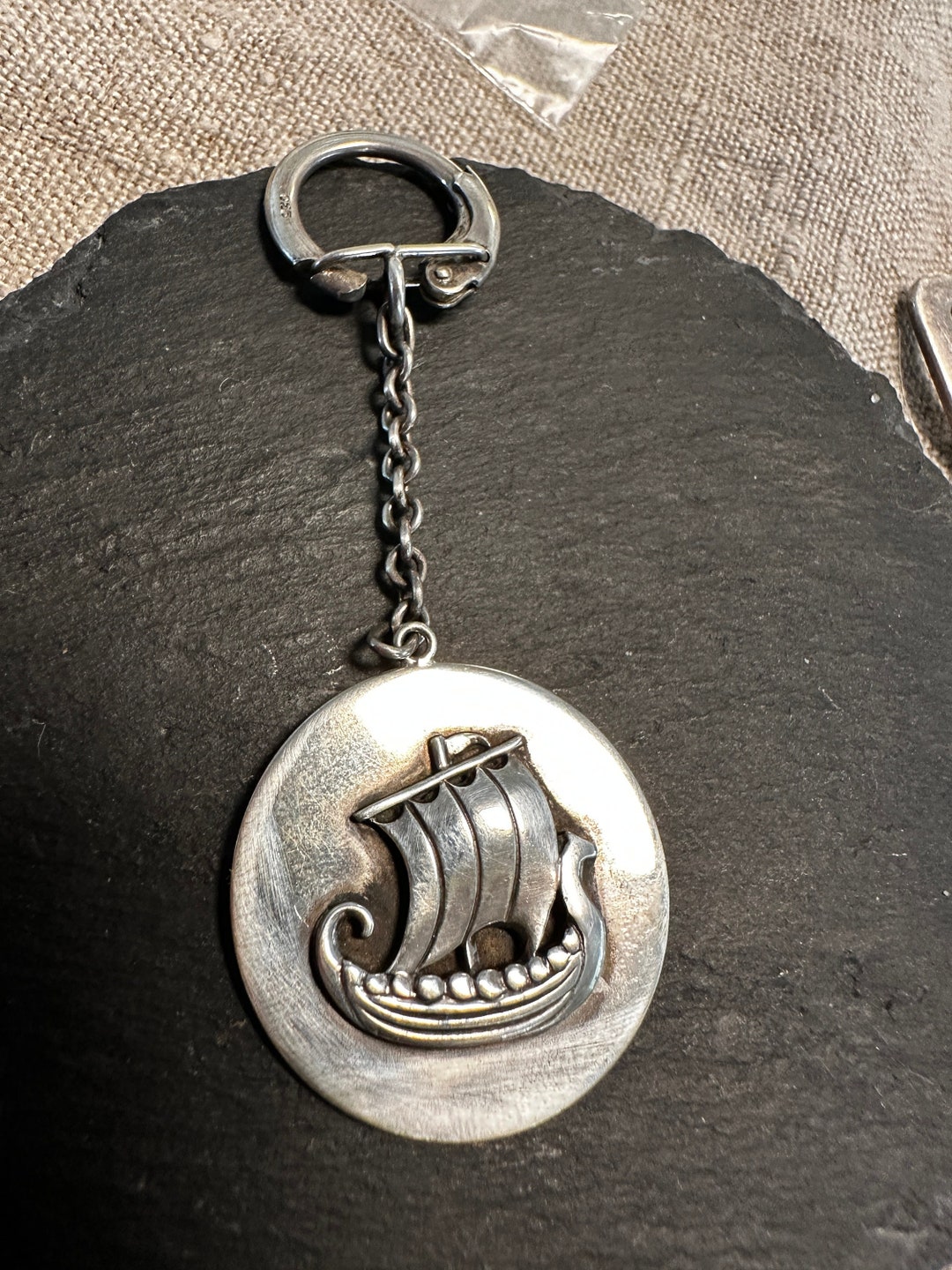 Sterling Keychain Mid Century Danish by Just. A-viking Ship - Etsy