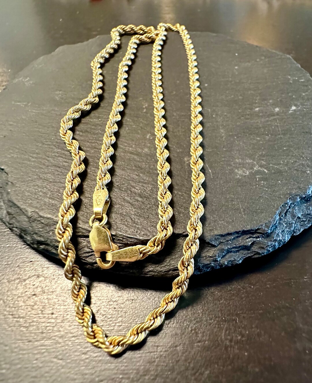 Italian 18k Vintage Twisted Rope Chain, 2.5mm-17.5 - Etsy