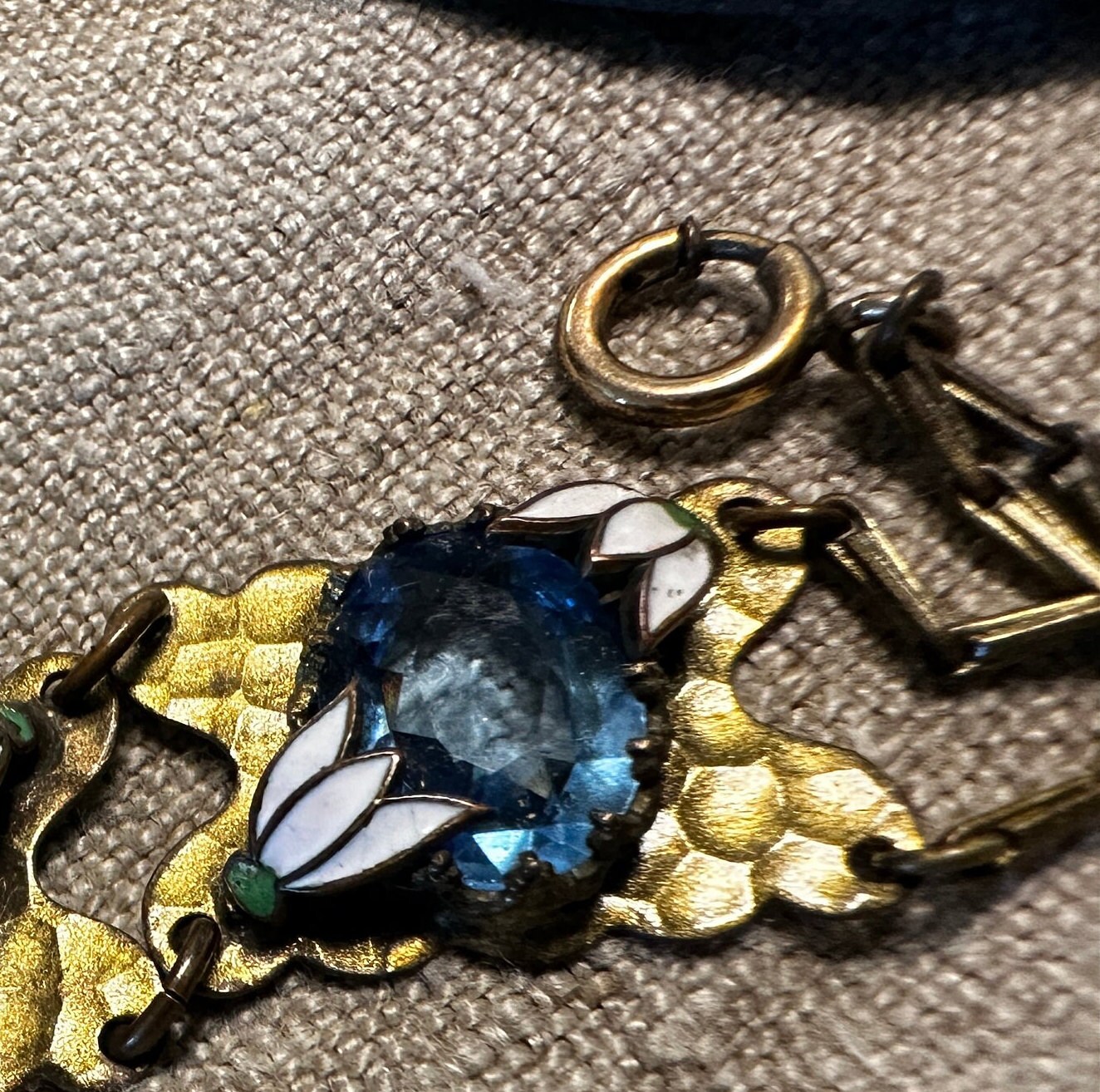 Antique Max Neiger Bracelet-rare Design, White Enamel Flowers Capturing ...