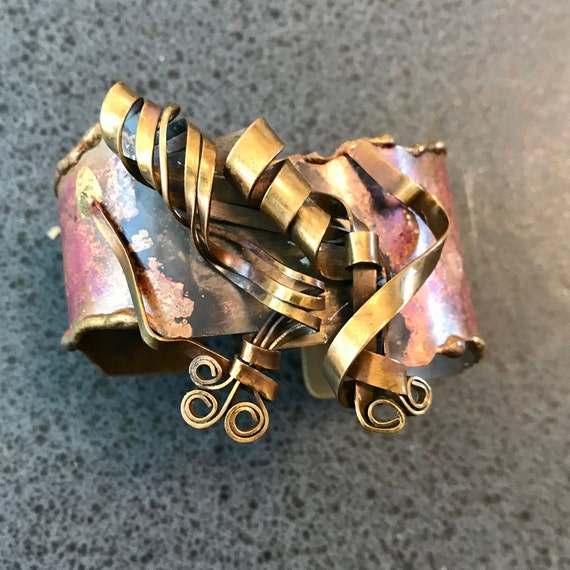A unique hand wrought, brutalist, copper/brass, vinta… - Gem