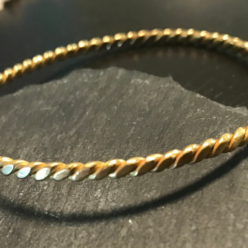 Gold Wire Bangle - Etsy