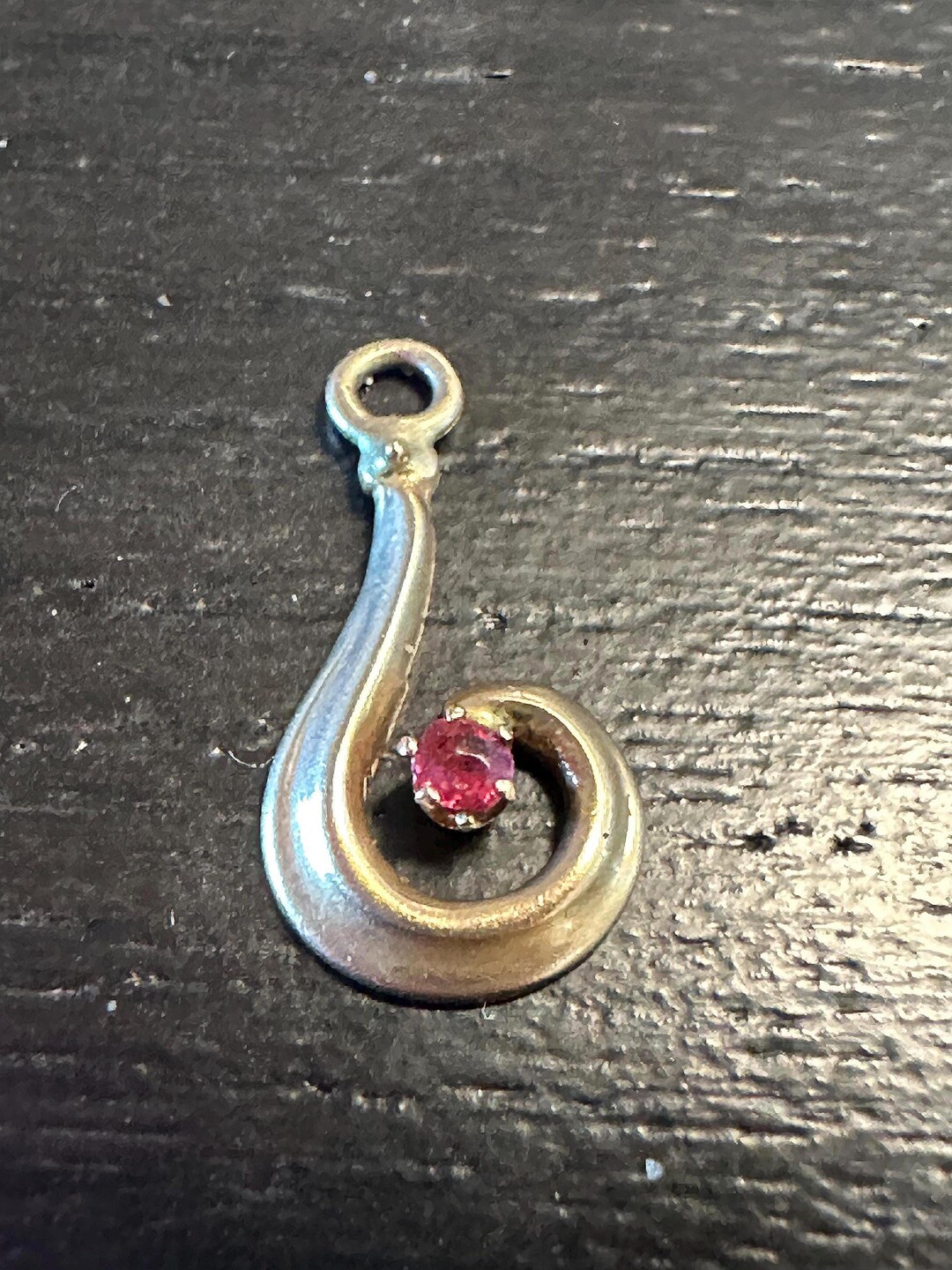 10k Charm Question Mark With a Ruby-sweet and Petite - Etsy