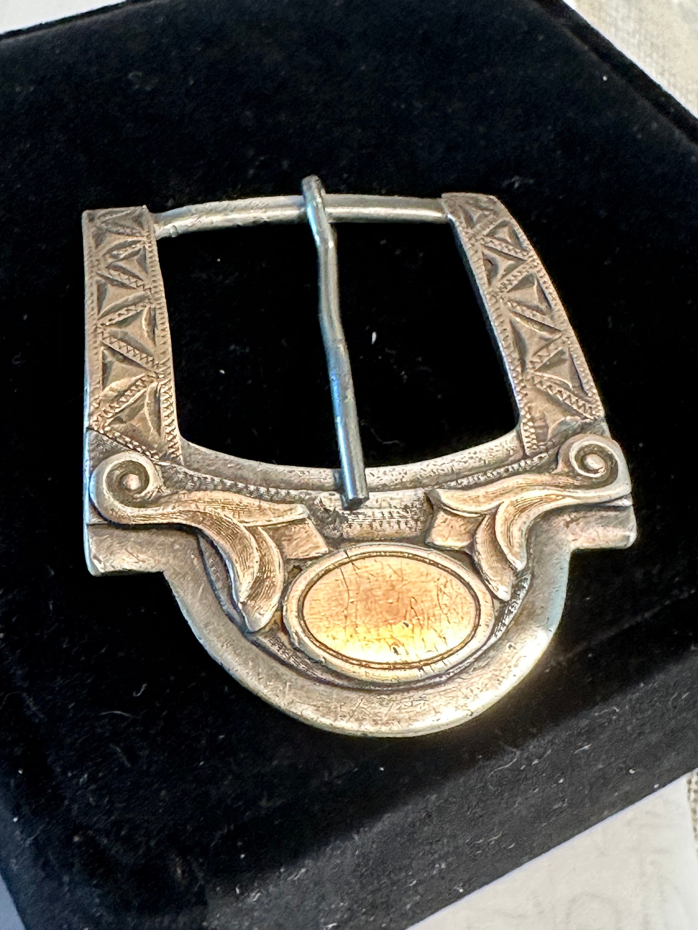 Sterling and Gold Vintage Hand Fabricated and Engraved Western Ranger ...