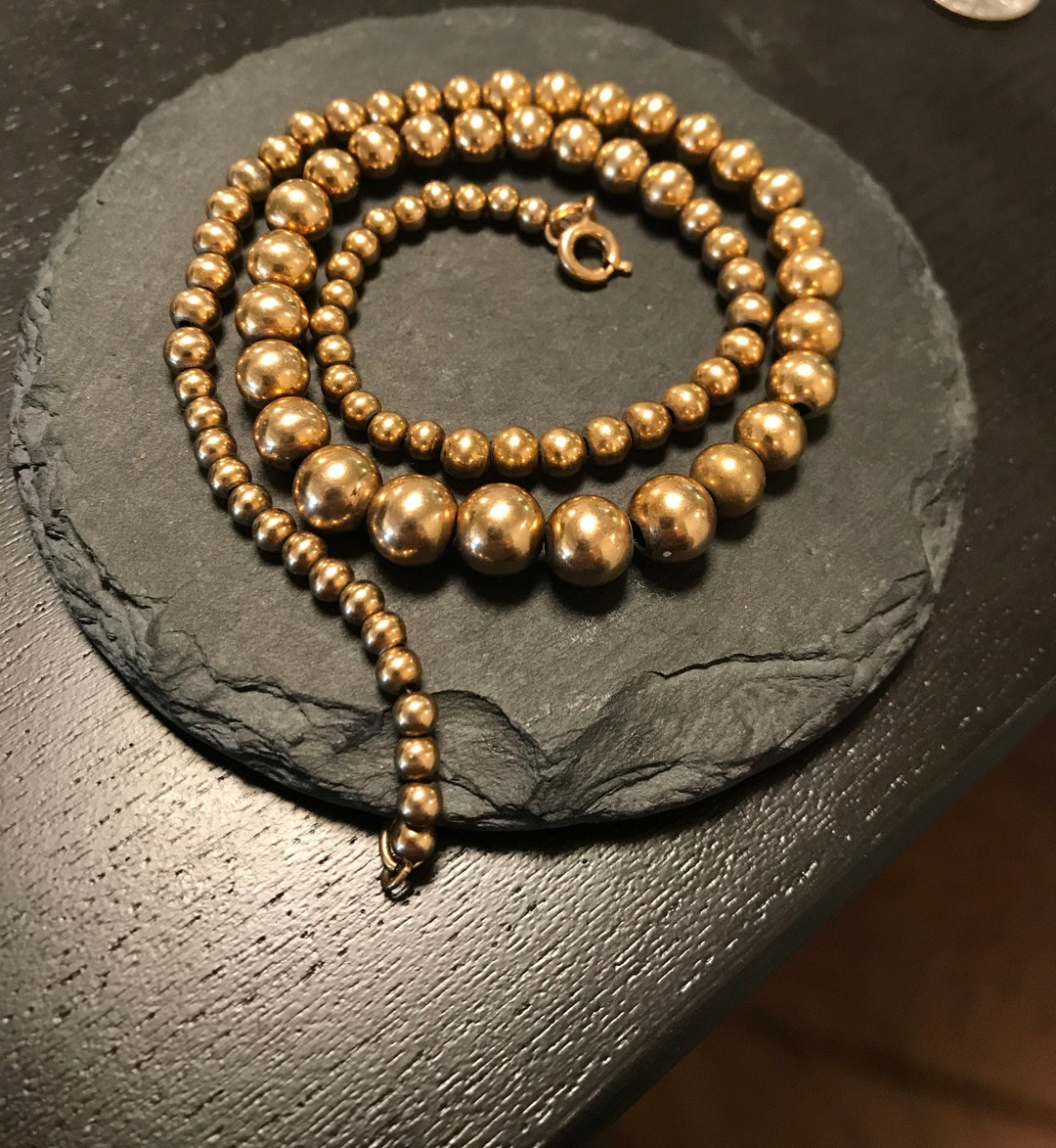 Graduated Goldf Classic Antique German Bead Necklace-17" in Length. - Etsy