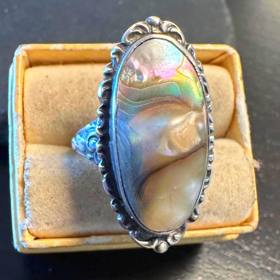 Sterling Ring Antique Fab Blister Pearl Size 6 3/4 - Etsy