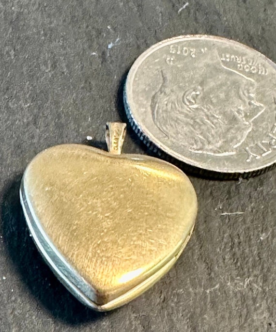 14k solid gold vintage puffy heart locket Diamond sta… - Gem