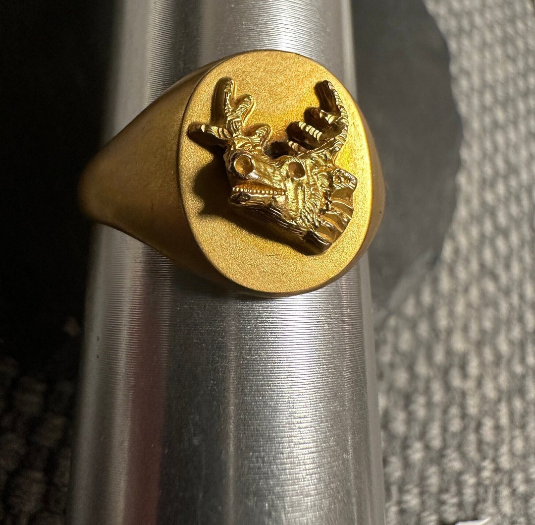 10K Antique Moose Lodge Ring -hand Detailed Raised Head-size 12 - Etsy