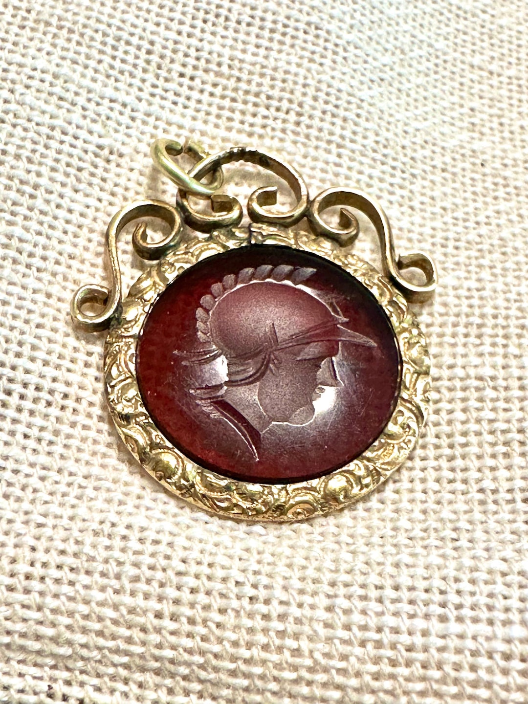 Victorian Intaglio Goldf. Fob-warrior Intaglio - Etsy