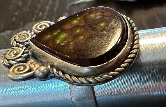 Sterling Fire Agate artist hand wrought ring. size 6… - Gem