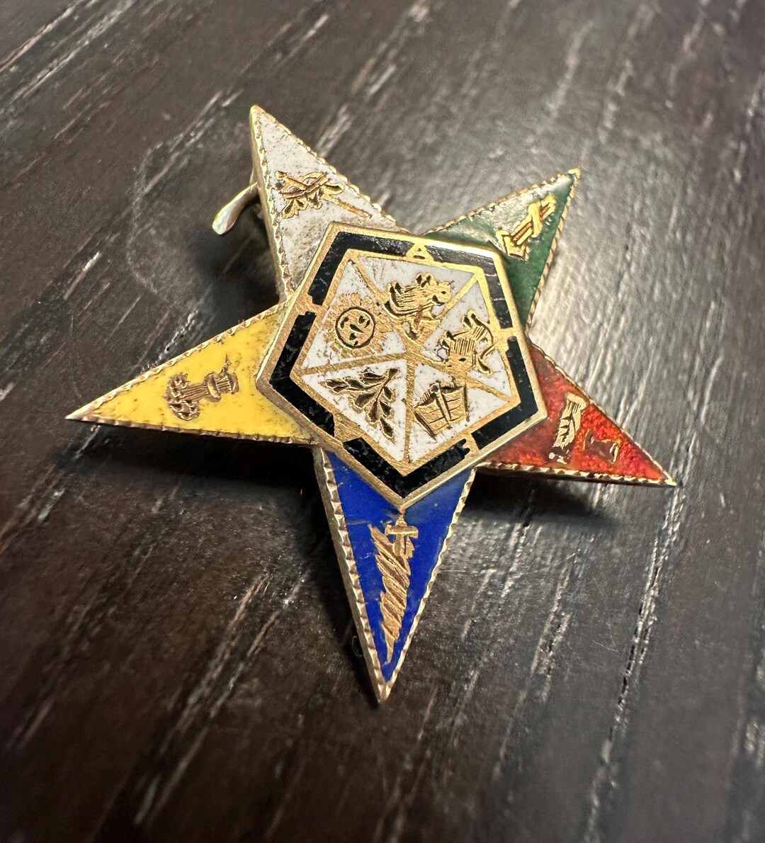 14k Masonic Star Enameled Brooch Antique Exquisitely Made and Detailed ...