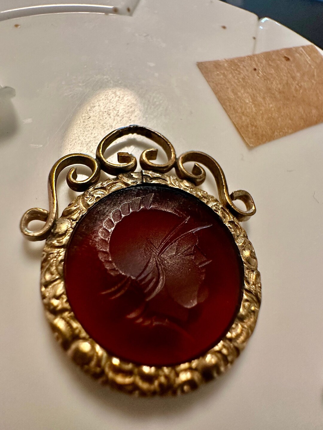 Victorian Intaglio Goldf. Fob-warrior Intaglio - Etsy