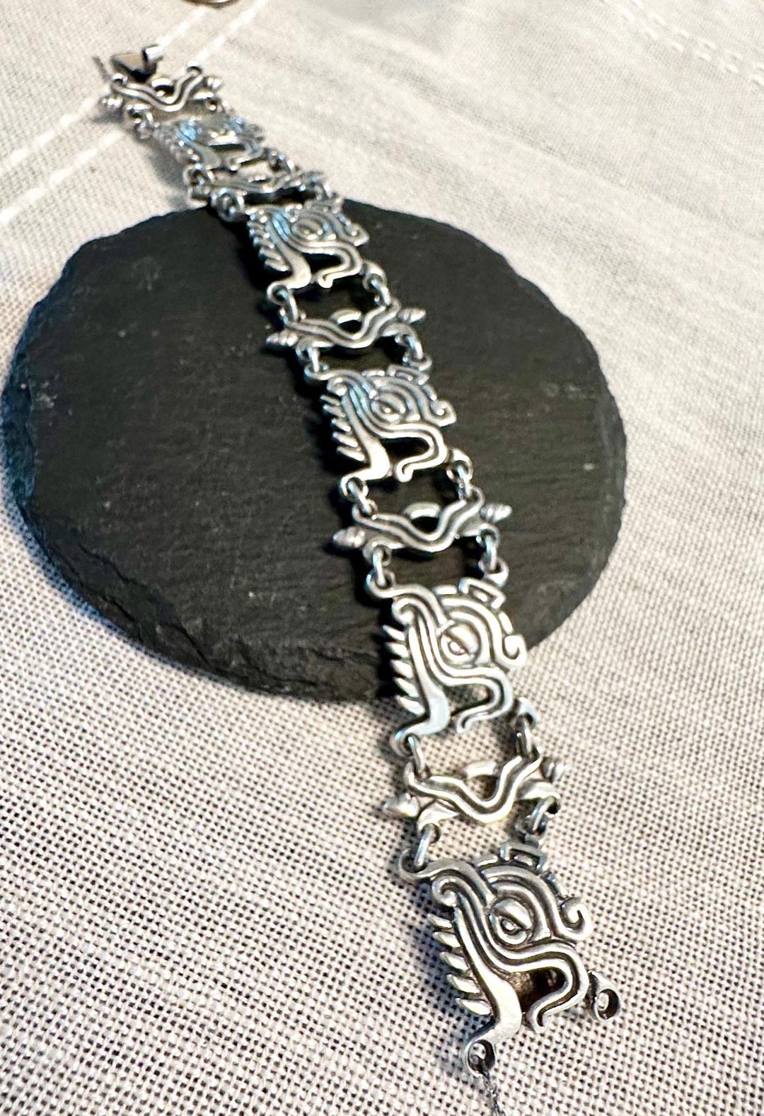 Sterling Bracelet Old Mexican Signed Pedro Castillo 7" - Etsy