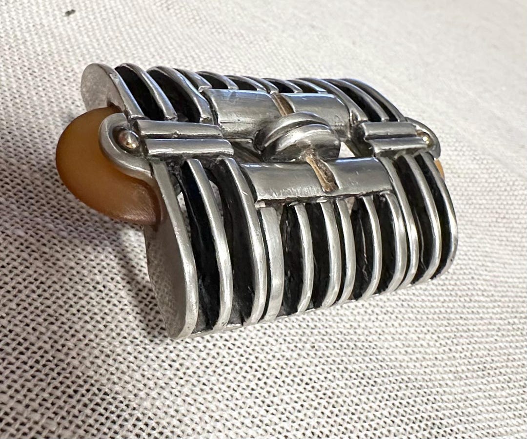 Modern Belt Buckle, Mixed Metal, Unique Custom Design, Hefty and Bold-a ...