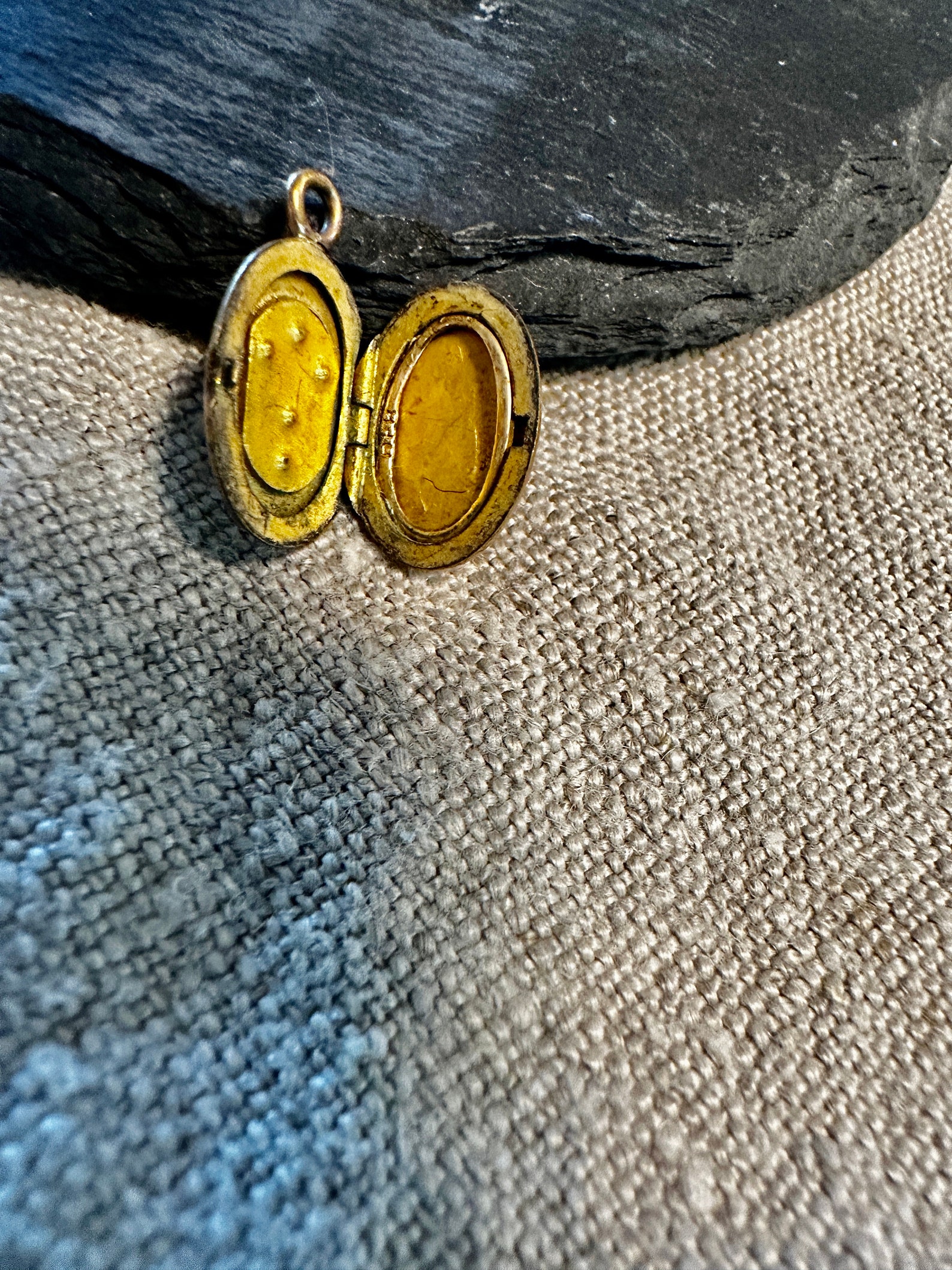 Miniature Gold-filled Jewel Locket-child or Doll-flour-de-lis Paste ...