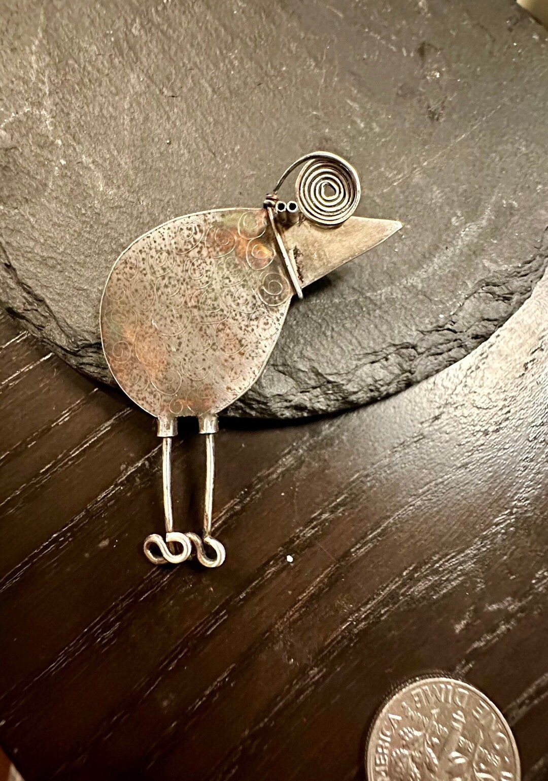 Artist Studio Bird Pin-mixed Metals-one of a Kind Signed - Etsy