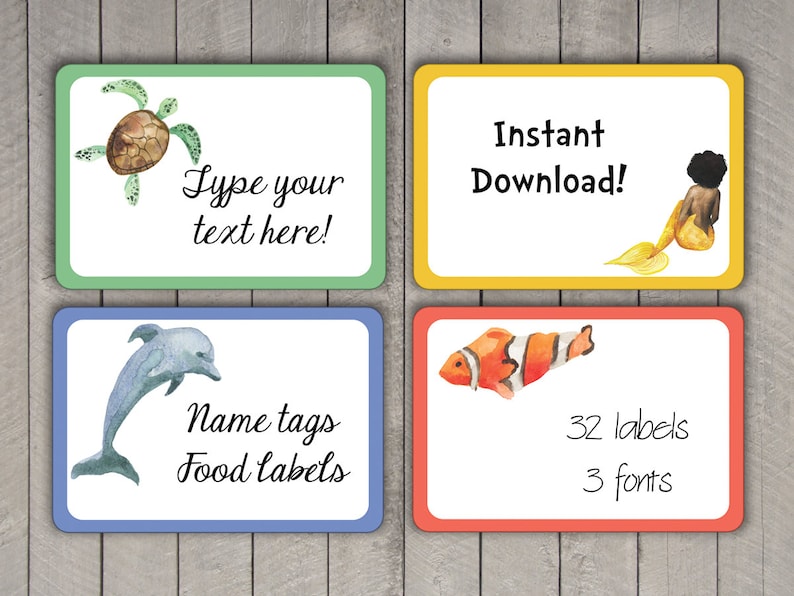 Watercolor Ocean, Dolphins, Jellyfish, Sea Turtles + More! (INSTANT ...