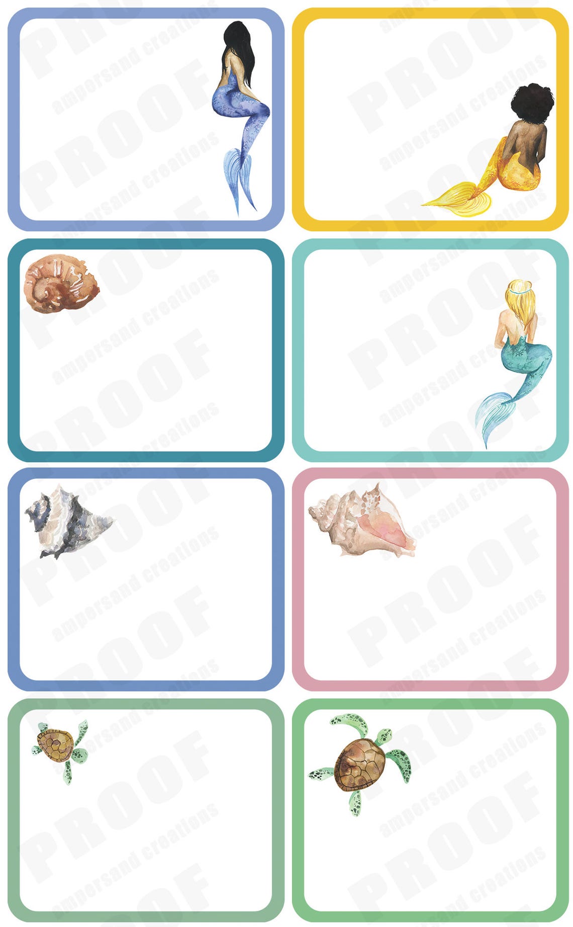 Watercolor Ocean Printable Food Labels INSTANT DOWNLOAD - Etsy