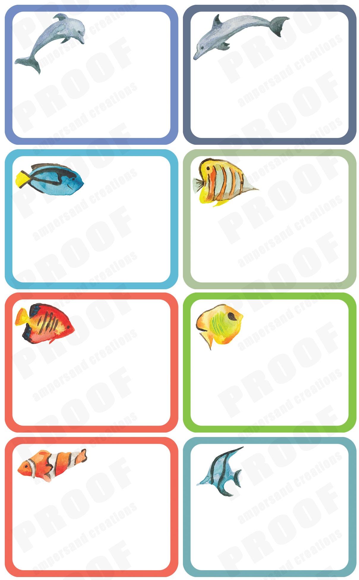 Watercolor Ocean Printable Food Labels (INSTANT DOWNLOAD) - Under the ...