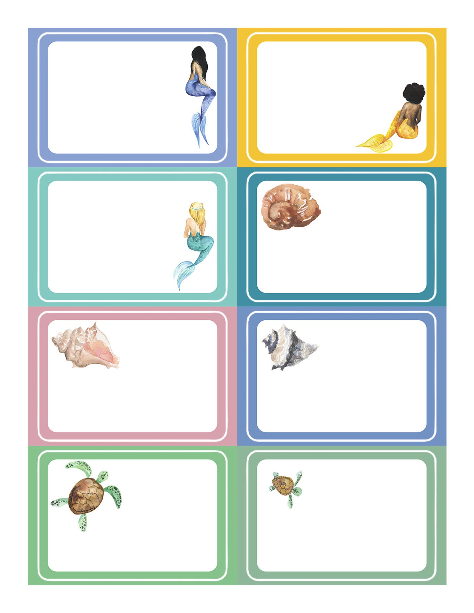 Watercolor Ocean, Dolphins, Jellyfish, Sea Turtles + More! (INSTANT ...