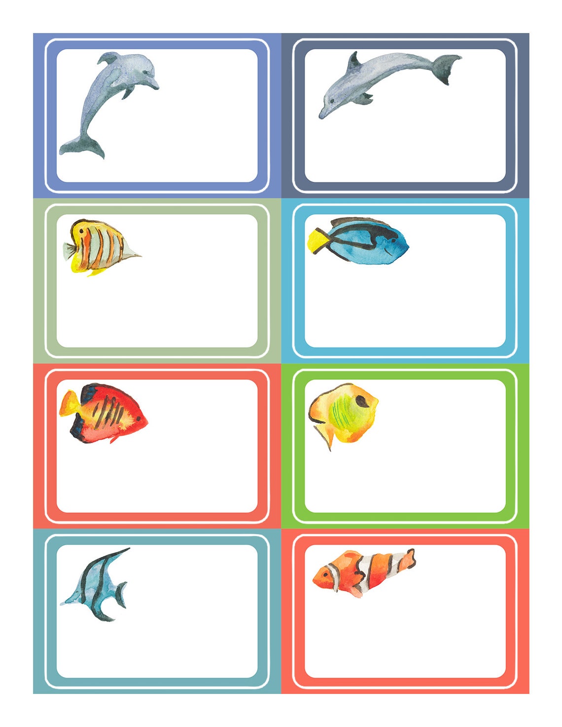 Watercolor Ocean, Dolphins, Jellyfish, Sea Turtles + More! (INSTANT ...