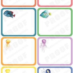 Watercolor Ocean Printable Food Labels INSTANT DOWNLOAD - Etsy
