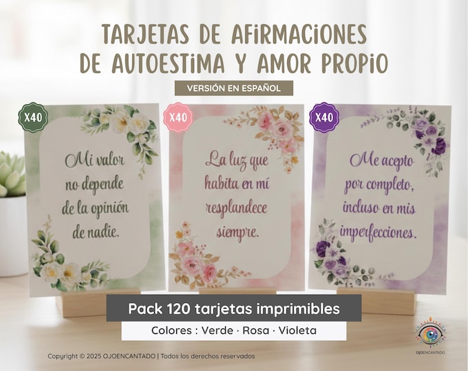 40 Printable Positive Affirmations in Spanish - Etsy