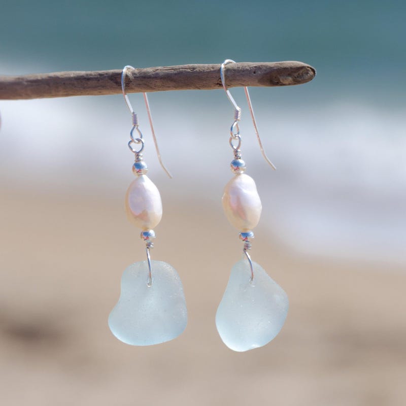 Aqua Glass Pearl Jewelry - Etsy