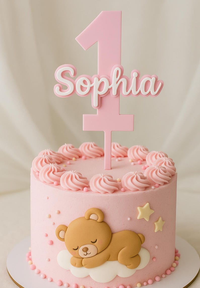 First Birthday Cake Topper, Acrylic Cake Topper, Custom Cake Topper ...